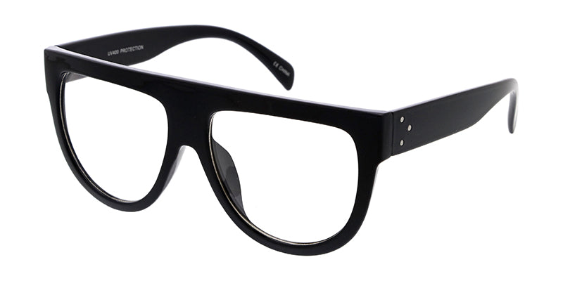 6784CLR Women's Plastic Flat Top Frame w/ Clear lens – Sunny Sunglasses