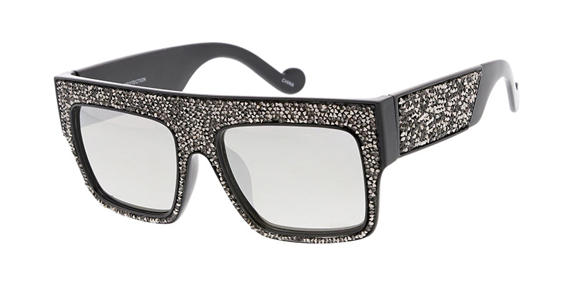 7662GLT Women's Plastic Large Flat Top Frame w/ Glitter Inserts – Sunny ...